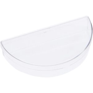 pioneer plastics 054c clear semi-circle plastic container, 4.3125" w x 2.125" d x 0.875" h, pack of 4