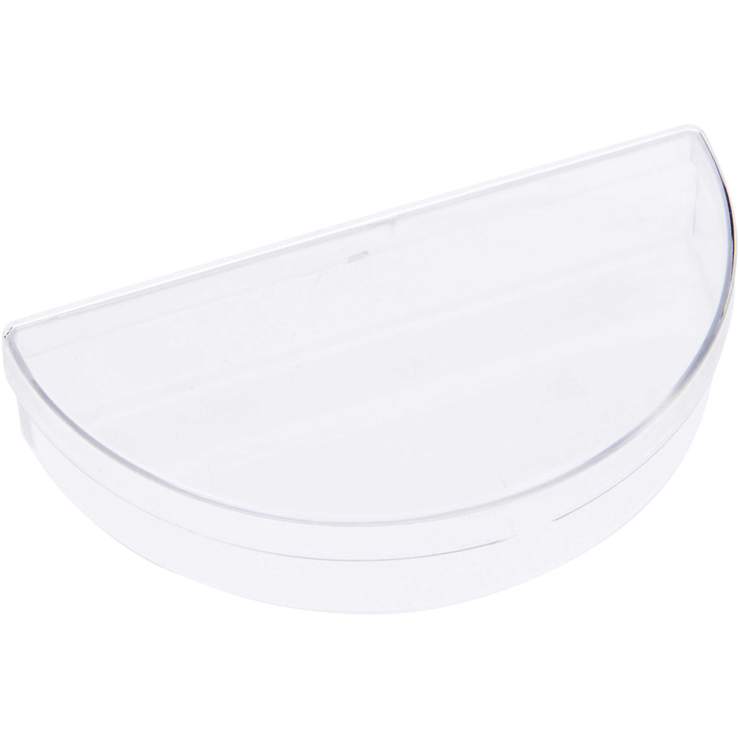 Pioneer Plastics 054C Clear Semi-Circle Plastic Container, 4.3125" W x 2.125" D x 0.875" H, Pack of 4