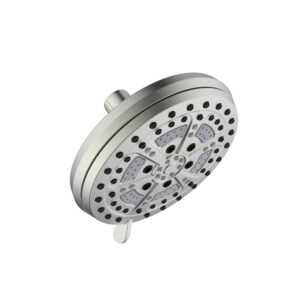 design house 582700-sn mills modern 7-inch 6-function shower head featuring eco-drip shower setting for bathroom, satin nickel