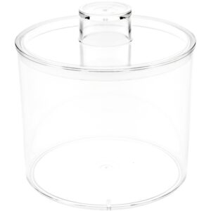 pioneer plastics 273c clear round plastic container with lid, 4.0625" w x 3.5" h