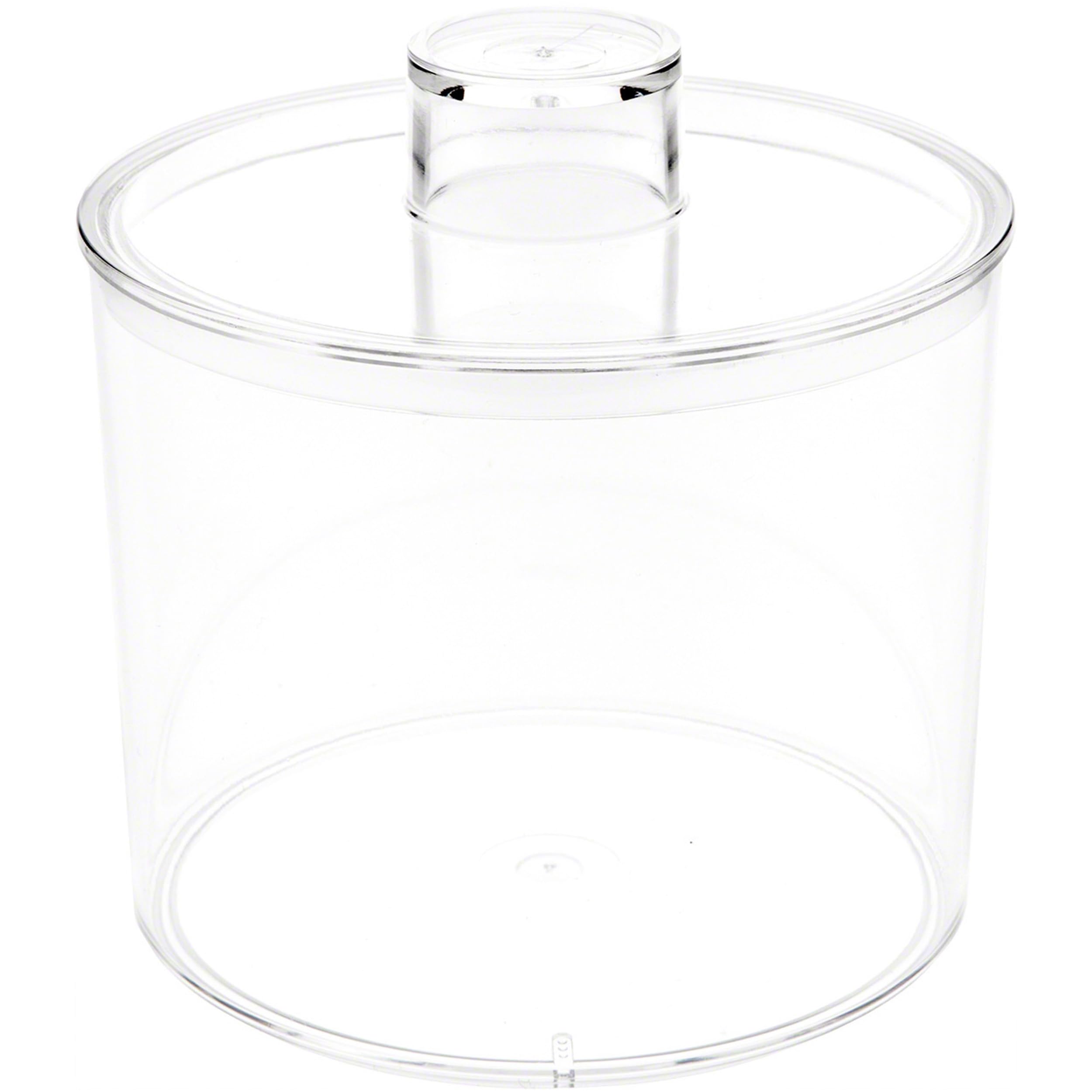 Pioneer Plastics 273C Clear Round Plastic Container with Lid, 4.0625" W x 3.5" H