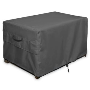 ultcover patio deck box storage bench cover - waterproof outdoor rectangular fire pit table covers 44 x 28 inch, black