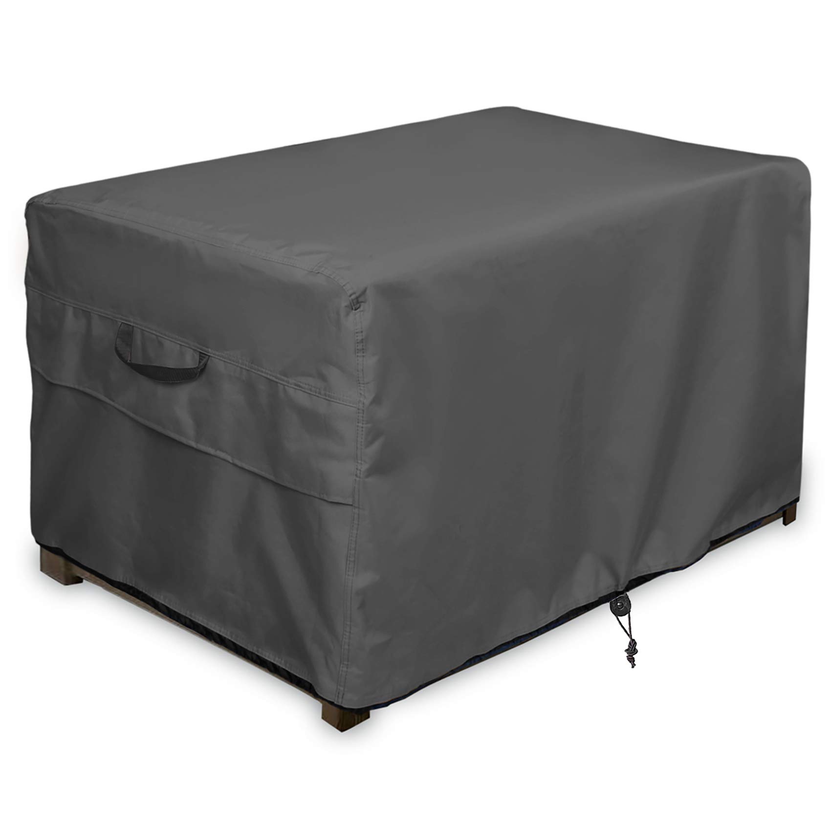 ULTCOVER Patio Deck Box Storage Bench Cover - Waterproof Outdoor Rectangular Fire Pit Table Covers 44 x 28 inch, Black