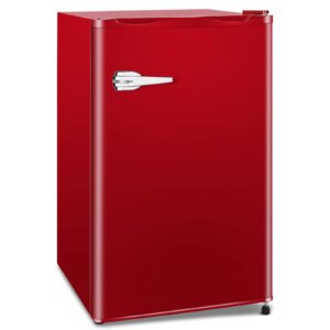 kismile small freezer,freestanding mini freezer with reversible door & removable shelf & adjustable temperature control, upright compact freezer for apartment/home/office/dormitory (red, 2.3 cu.ft)