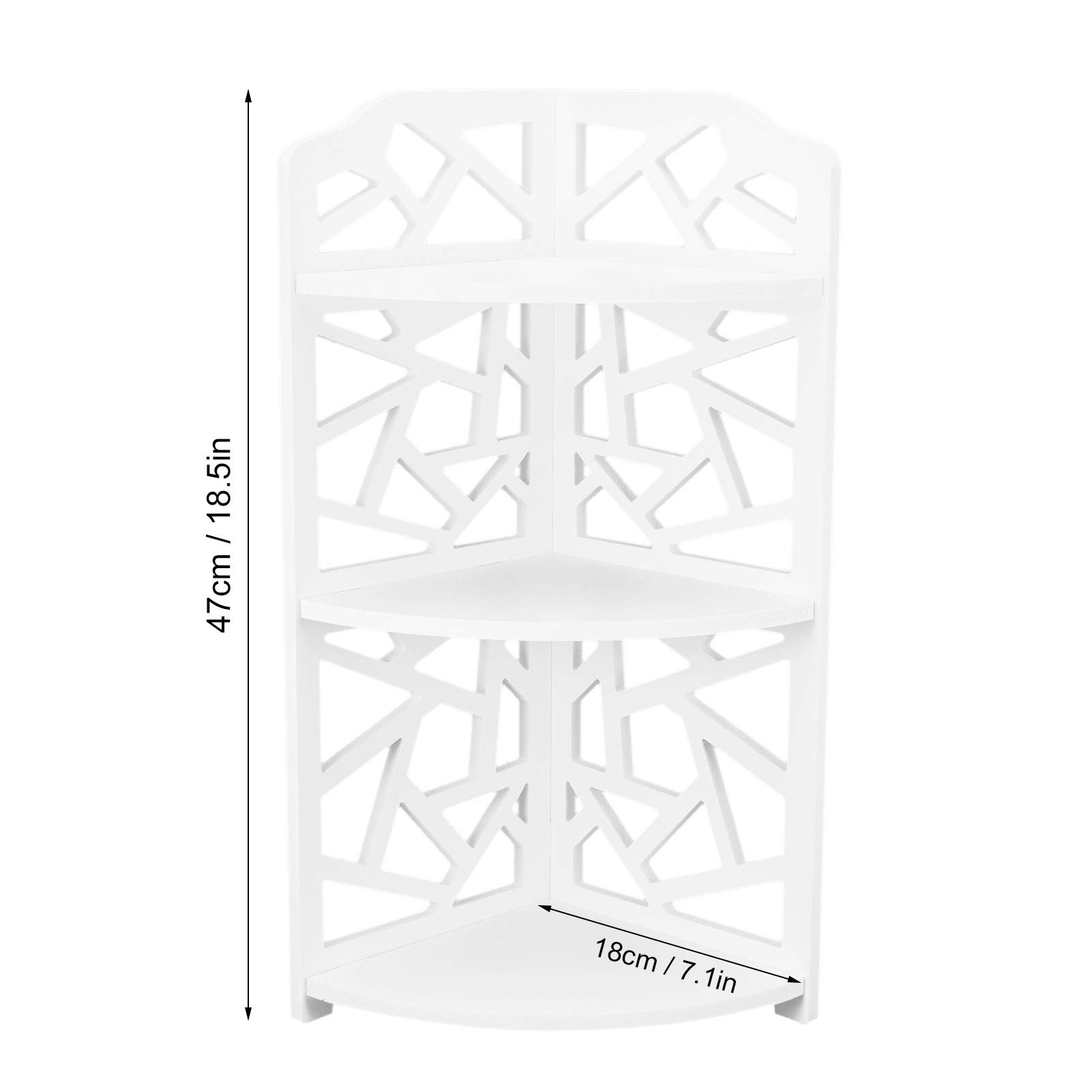 Atyhao Corner Table Shelf, 3-Tier Corner Storage Shelf Plant Stand Storage Rack for Small Spaces Bathroom Bedroom Organizer