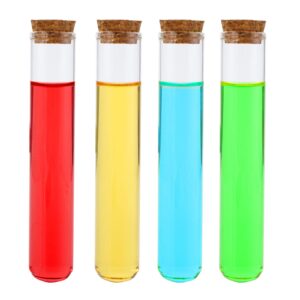 Bekith 48pcs 45ml Glass Test Tubes 25x140mm with Cork Stoppers, as Bath Salt Containers, for Scientific Experiments, Party Decorations, Candy Storage