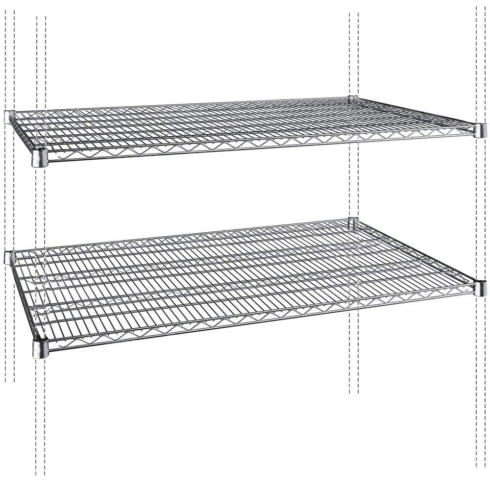 Regal Altair Chrome Wire Shelf |Pack of 2 Shelves| for Storage in Dry Environments | Ideal for Stores, Restaurants, Businesses and Homes (Chrome Wire Shelves, 18''W x 48''L)