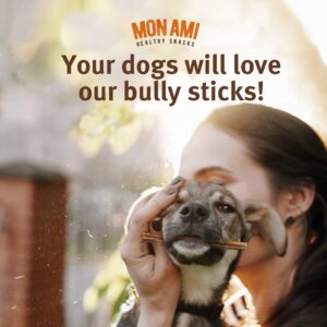 Mon Ami Small Bully Sticks for Large and Small Dogs (5-6 inches, Pack of 24) - Grass Fed Dog Treats - Bully Sticks Natural Dog Treat