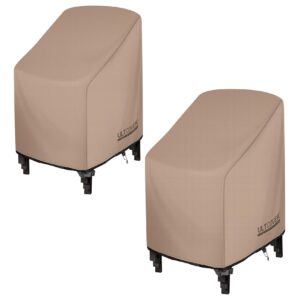 ultcover stackable patio chair cover – waterproof outdoor stack of chairs cover 2 pack fits up to 26w x 34d x 45h inches