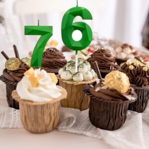 Green Happy Birthday Cake Candles,Wedding Cake Number Candles,3D Design Cake Topper Decoration for Party (Green Number 5)