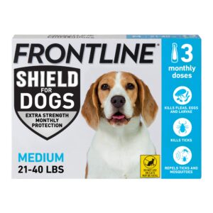 frontline shield flea & tick treatment for medium dogs 21-40 lbs. count of 3