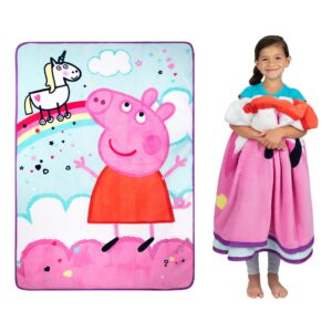 franco kids bedding super soft plush micro raschel blanket, 62 in x 90 in, peppa pig