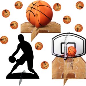 24 pieces basketball centerpieces basketball table decorating slam party supplies basketball player silhouette basketball cutouts basketball graduation rave party decorations for birthday baby shower