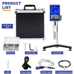 Saladulce Digital Rotary Viscometer with Temp. Probe, Lab Viscometer with Data Output, 10-6, 000,000 mPa.s Viscosity Meter Tester ±3% 100-240V