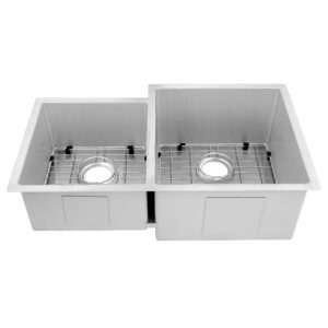 ZLINE 32" Jackson Undermount Double Bowl Stainless Steel Kitchen Sink with Bottom Grid (SRDL-32)