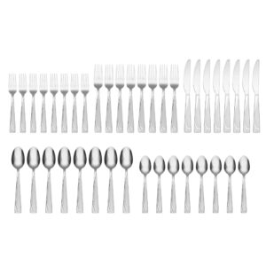 Cambridge Silversmiths Mena Sand 40-Piece with Chrome Buffet Flatware Set