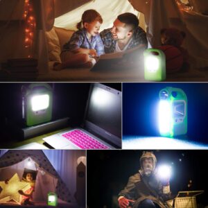 4 Pack Solar Lantern Camping Essentials Accessories Lights, Rechargeable LED Flashlight, Tent Lights for Emergency, Hurricane, Survival Kits, Operated Lamp, Charging for Device