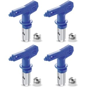 4 pieces reversible spray tips reversible airless paint sprayer nozzle tips airless paint spray guns airless sprayer spraying machine parts for homes buildings decks or fences (215, 315, 417, 523)