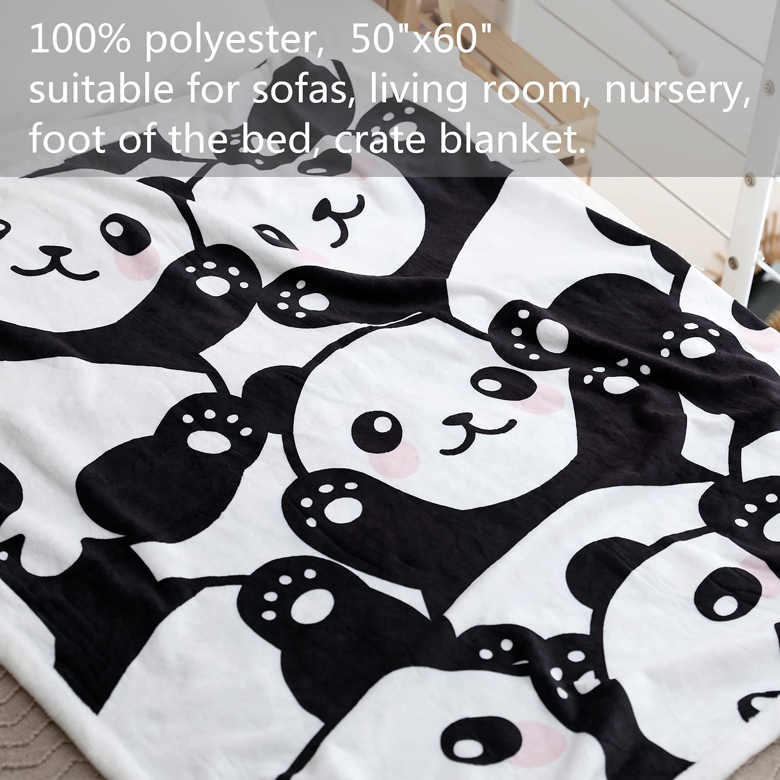 Sviuse Panda Blanket Cute Pandas Throw Blanket for Girls Panda Gifts Soft Panda Blankets for Panda Lovers (Panda 7, (50" X 60")