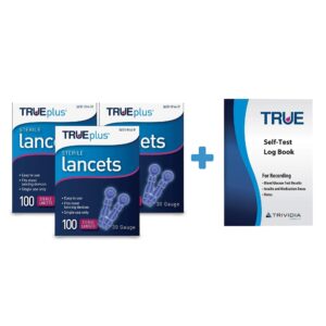 3X 100ct TRUE METRIX Test Strips + 3X 100ct 30g TRUEplus Lancets + TRUEplus Log Book