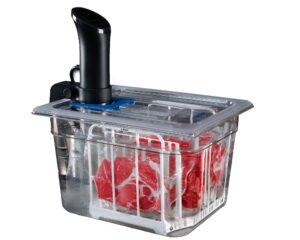 lipavi sous vide system model nxc10-unir - with c10 container, n10x rack and an universal lid - fits virtually any sous vide machine up to 2.755 inches (70mm) in diameter