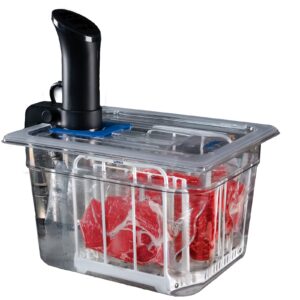 LIPAVI Sous Vide System Model NXC10-UNIR - with C10 Container, N10X Rack and an Universal lid - fits virtually any sous vide machine up to 2.755 inches (70mm) in diameter