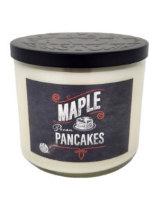 maple pecan pancakes candle ~ glass 3 wick jar ~ maple butter pecan pancake goodness! ~ all natural premium soy candle by s&m candle factory (large 3 wick)