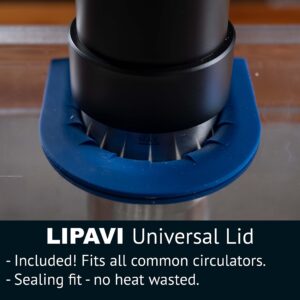 LIPAVI Sous Vide System Model NXC10-UNIR - with C10 Container, N10X Rack and an Universal lid - fits virtually any sous vide machine up to 2.755 inches (70mm) in diameter