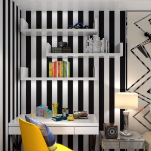 Black and White Wallpaper Peel and Stick Wallpaper for Bedroom Stripe Wall Paper Sticker Pull and Stick Papel Tapiz Para Pared Contact Paper for Walls Modern Removable Wallpaper Vinyl Film 118”×18”