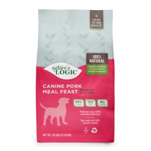 nature's logic dog food canine meal feast, pork