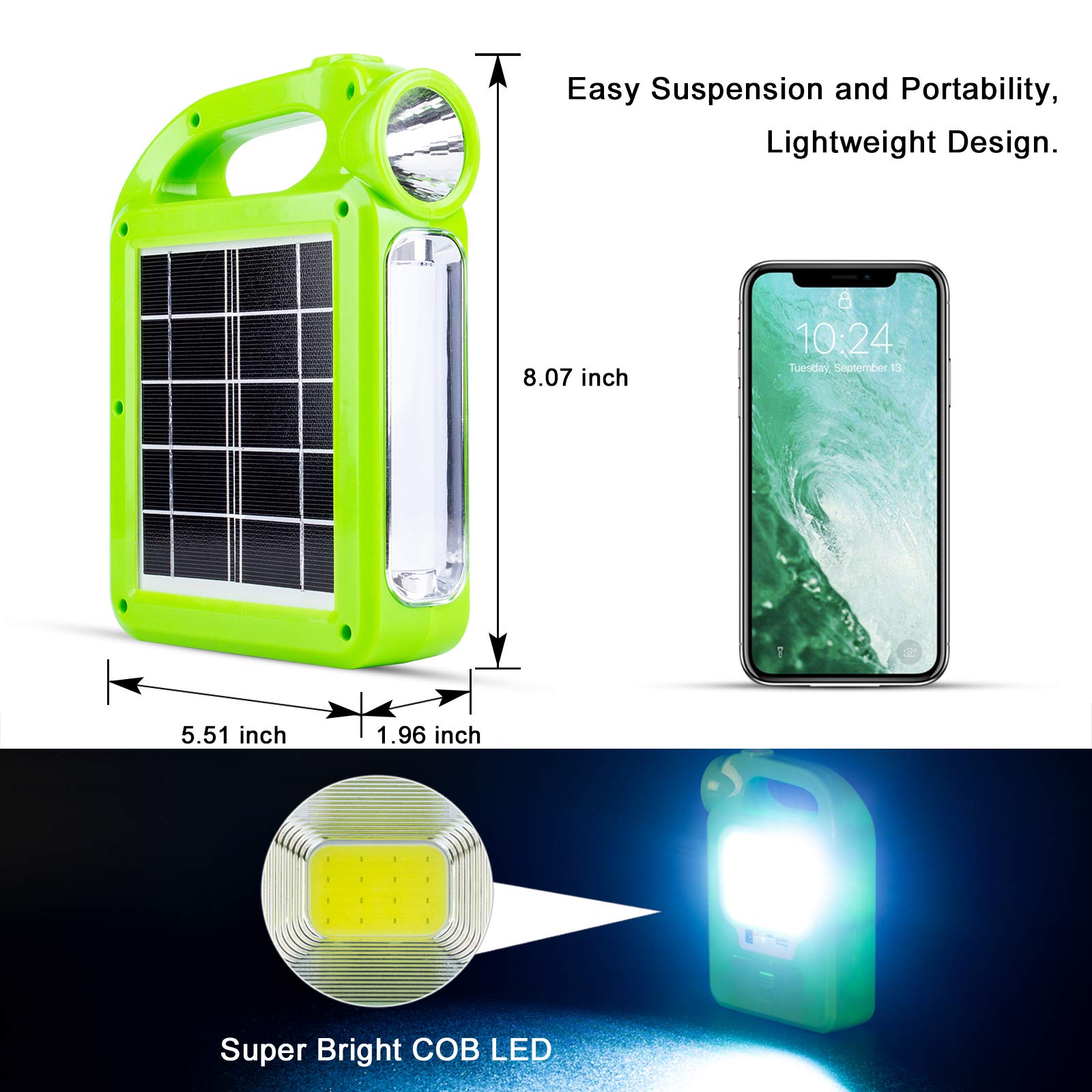 4 Pack Solar Lantern Camping Essentials Accessories Lights, Rechargeable LED Flashlight, Tent Lights for Emergency, Hurricane, Survival Kits, Operated Lamp, Charging for Device