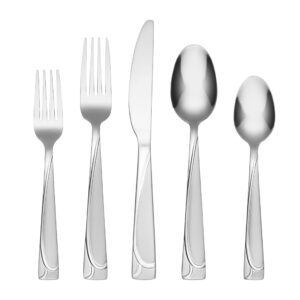 Cambridge Silversmiths Mena Sand 40-Piece with Chrome Buffet Flatware Set