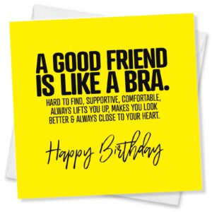 punkcards - friend birthday card female - 'a good friend is like a bra' - best friend birthday card - birthday card friend female - special friend birthday card