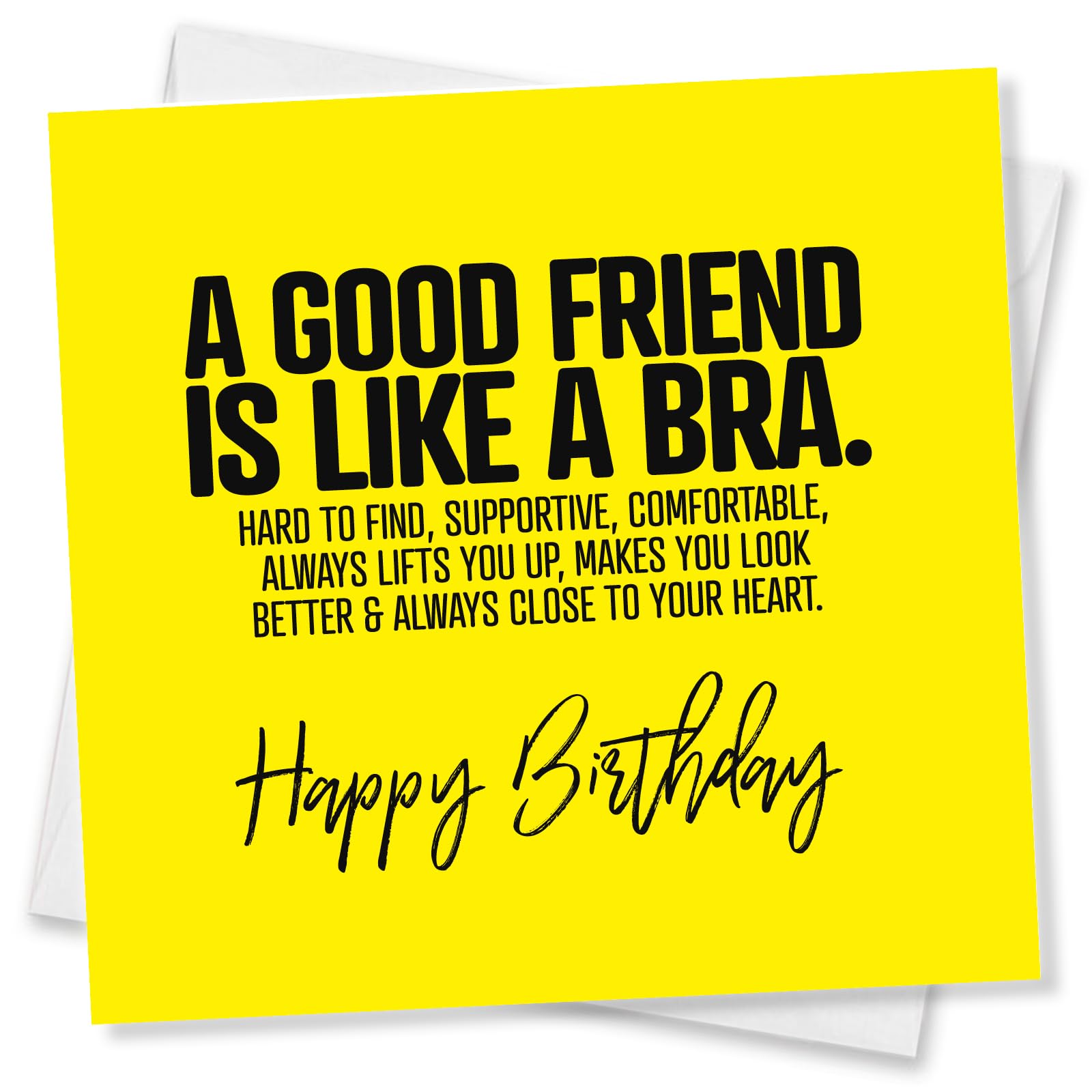 Punkcards - Friend Birthday Card Female - 'A Good Friend Is Like A Bra' - Best Friend Birthday Card - Birthday Card Friend Female - Special Friend Birthday Card