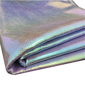 Iridescent Fabric Shimmer Sewing Crafting holograhic Fabric Costume Stage Perfomance Fabric (Purple)