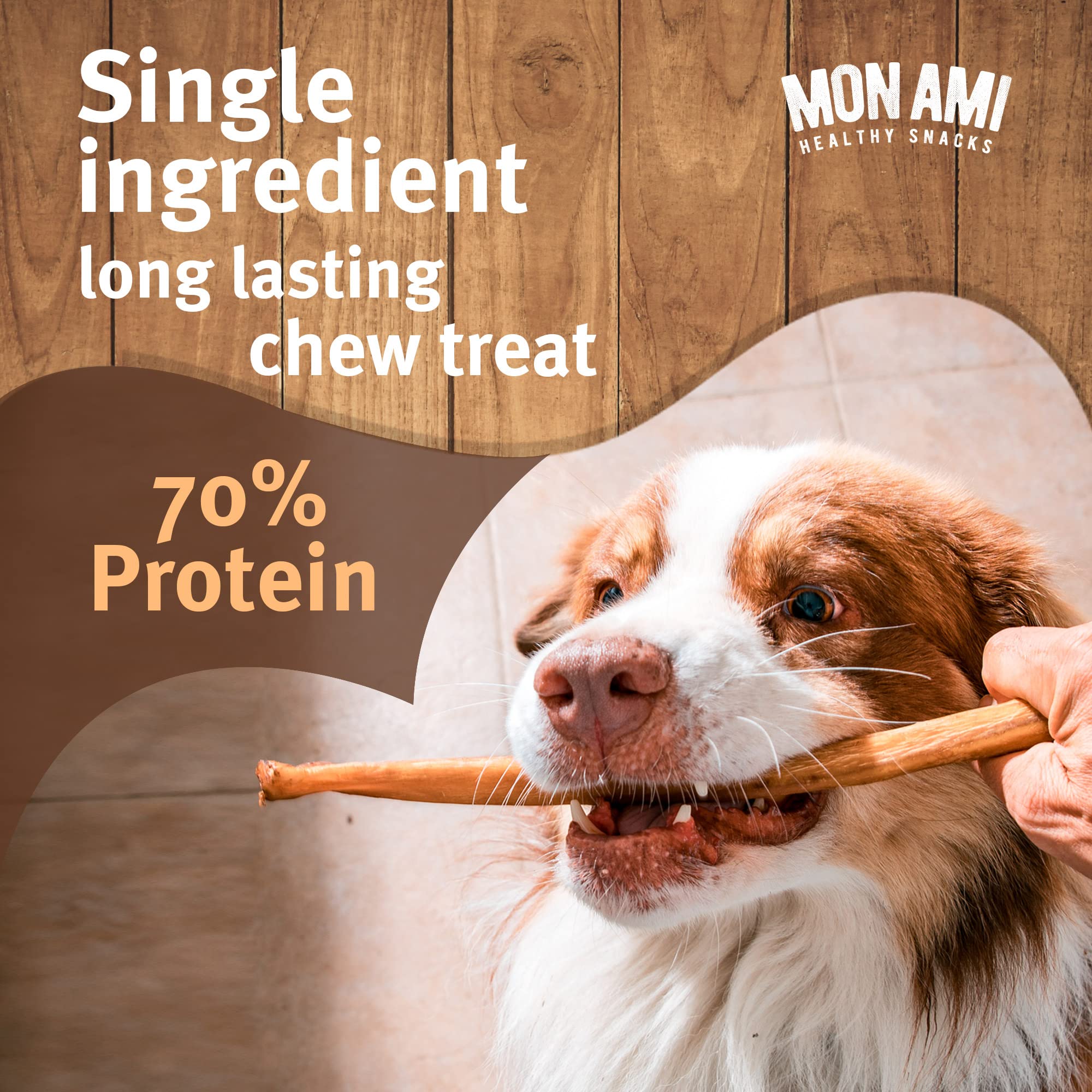 Mon Ami Small Bully Sticks for Large and Small Dogs (5-6 inches, Pack of 24) - Grass Fed Dog Treats - Bully Sticks Natural Dog Treat