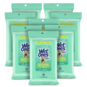 wet ones for pets extra gentle dog wipes with witch hazel for snout, eye, ear, fragrance-free dog wipes for all dogs wipes with wet lock seal (pack of 8, 240 count total)