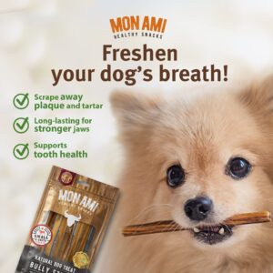 Mon Ami Small Bully Sticks for Large and Small Dogs (5-6 inches, Pack of 24) - Grass Fed Dog Treats - Bully Sticks Natural Dog Treat