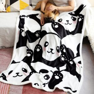 sviuse panda blanket cute pandas throw blanket for girls panda gifts soft panda blankets for panda lovers (panda 7, (50" x 60")