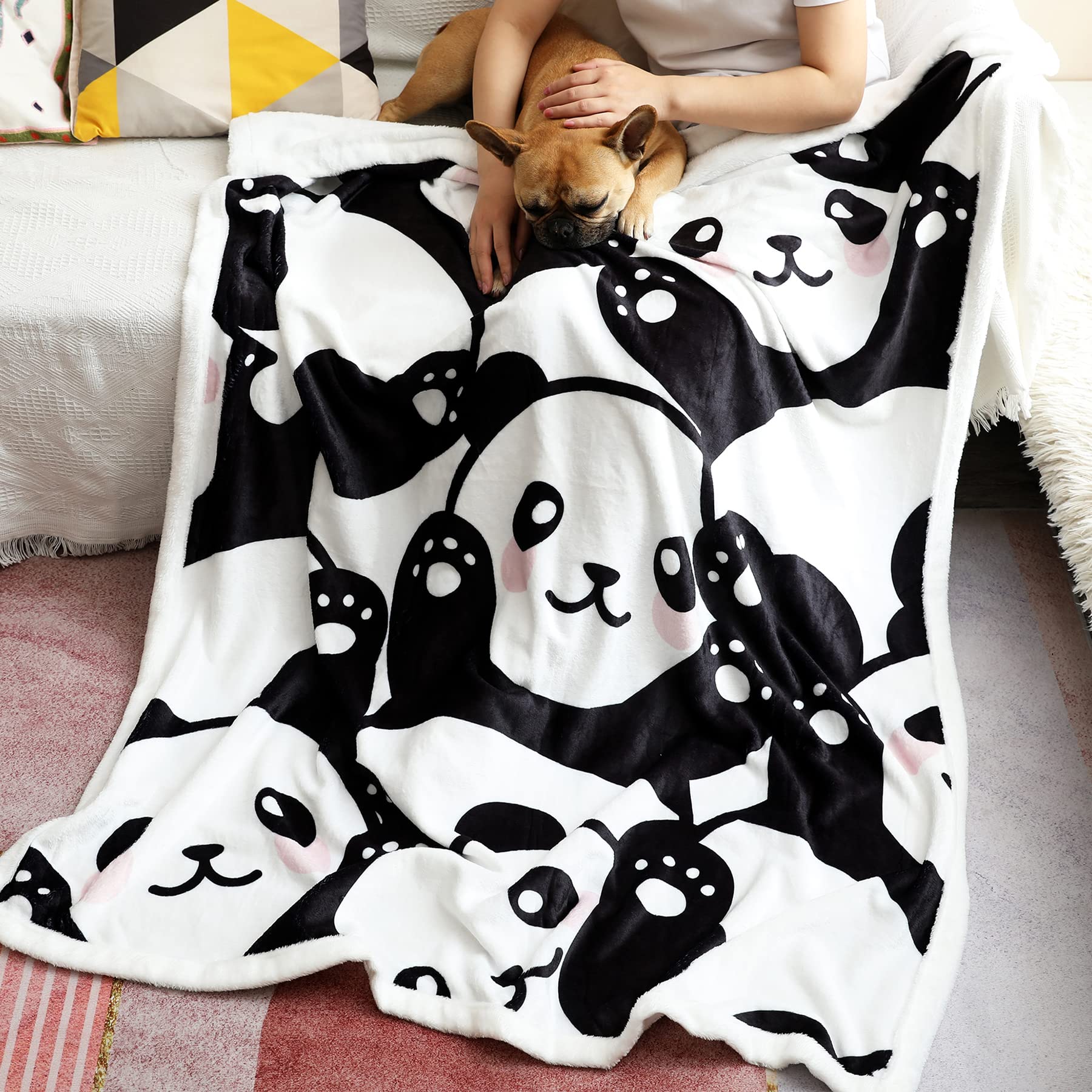 Sviuse Panda Blanket Cute Pandas Throw Blanket for Girls Panda Gifts Soft Panda Blankets for Panda Lovers (Panda 7, (50" X 60")