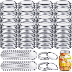 200 pieces 70 mm regular mouth canning jar lids and bands silicone canning lids with silicone seals rings split-type leak proof canning jar caps