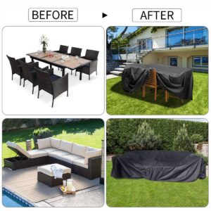 POMER Patio Furniture Cover, 90 inch Rectangle Outdoor Table Cover for Sofa Sectional Waterproof Heavy Duty Garden Couch Cover - 90x62x28 inch