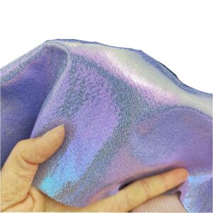 Iridescent Fabric Shimmer Sewing Crafting holograhic Fabric Costume Stage Perfomance Fabric (Purple)