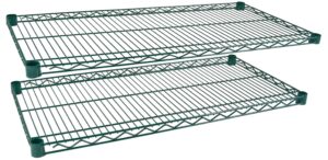 regal altair green epoxy wire shelf |pack of 2 shelves| for storage in humid environments | ideal for restaurants, stores, businesses and homes (green epoxy wire shelves, 24''w x 60''l)