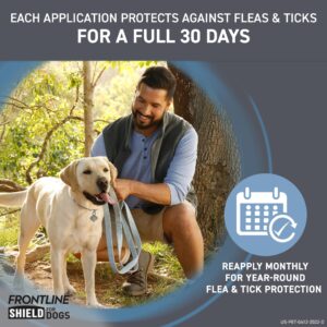 Frontline Shield Flea & Tick Treatment for Medium Dogs 21-40 lbs. Count of 3