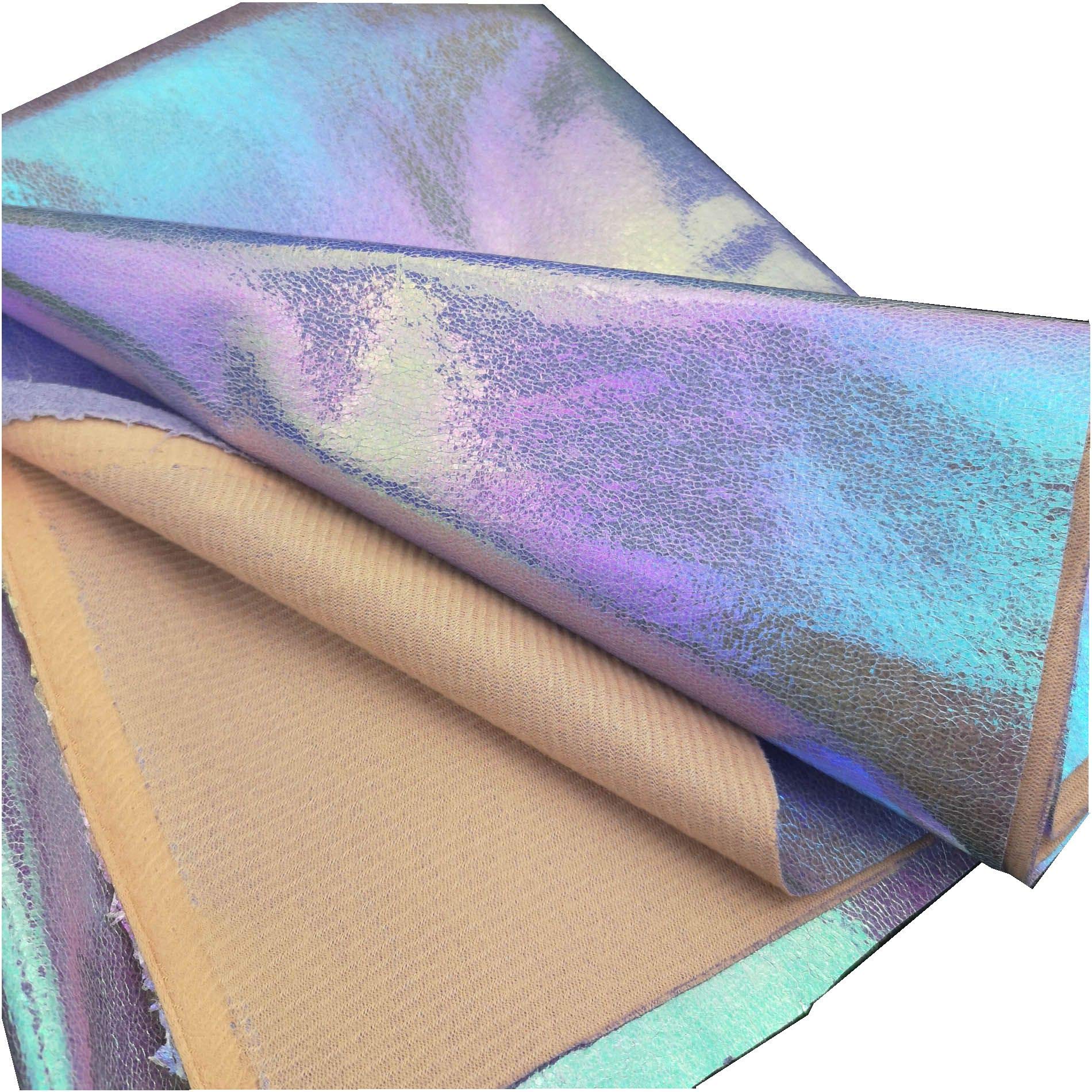 Iridescent Fabric Shimmer Sewing Crafting holograhic Fabric Costume Stage Perfomance Fabric (Purple)