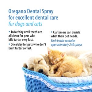 Teliapets Oregano Dental Care Spray for Pet's Teeth & Gums - Natural Dog's & Cat's Teeth Cleanser - Bad Breath, Plaque, Periodontitis & Gingivitis Fighter -Quick & Simple Oral Relief - 30ml / 1oz