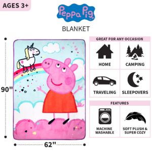 Franco Kids Bedding Super Soft Plush Micro Raschel Blanket, 62 in x 90 in, Peppa Pig