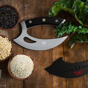 Dalstrong Ulu Knife - 6.5 inch - Rocking, Mincing, Slicing Meat & Herb Knife - Shogun Series Elite - Japanese AUS-10V Super Steel Kitchen Knife - Black G10 Handle - w/Sheath