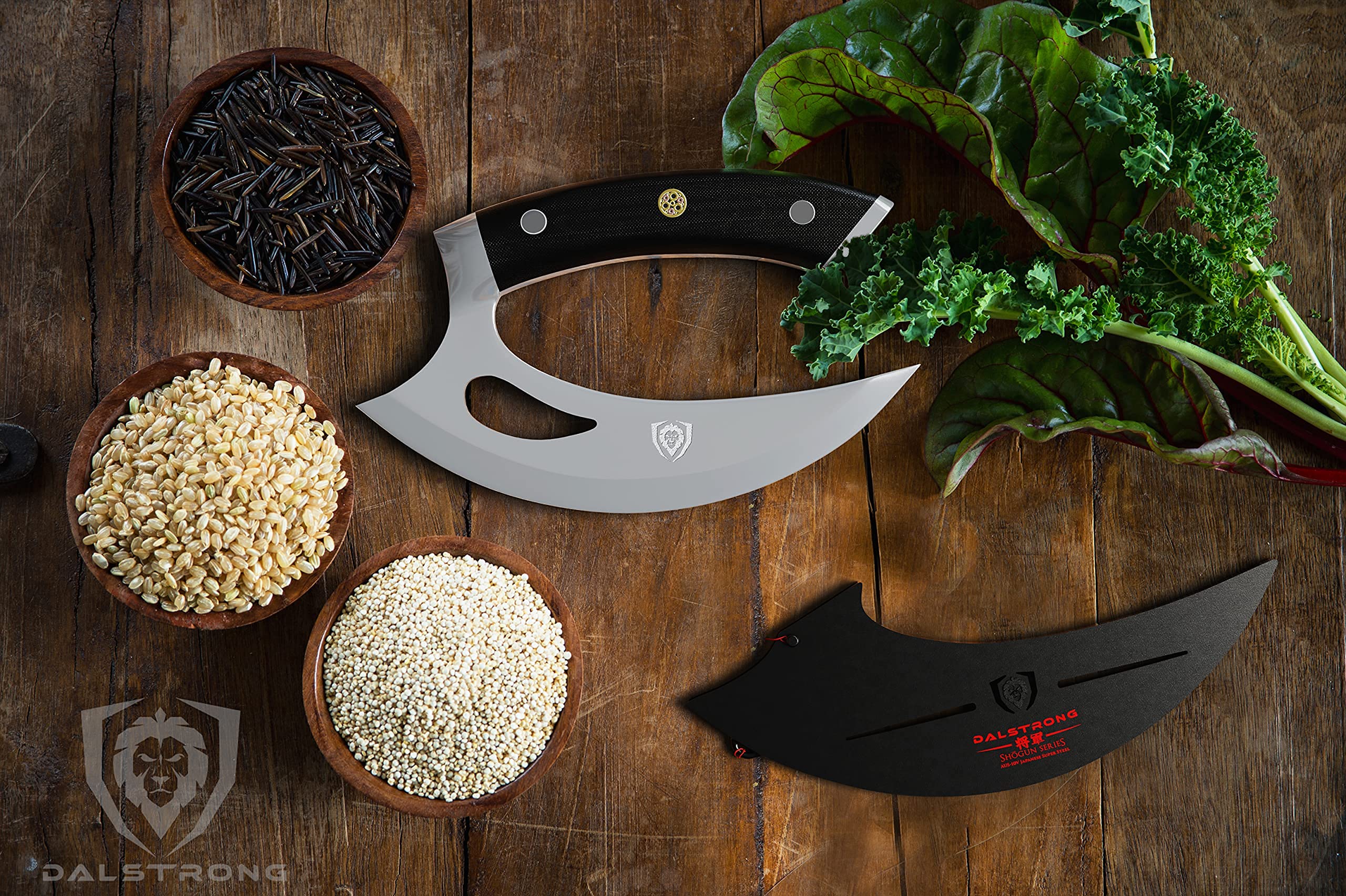 Dalstrong Ulu Knife - 6.5 inch - Rocking, Mincing, Slicing Meat & Herb Knife - Shogun Series Elite - Japanese AUS-10V Super Steel Kitchen Knife - Black G10 Handle - w/Sheath